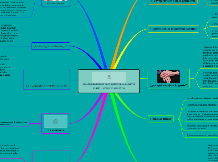 DESARROLLO FÍSICO Y COGNOSCITIVO EN LA ADU...- Mind Map